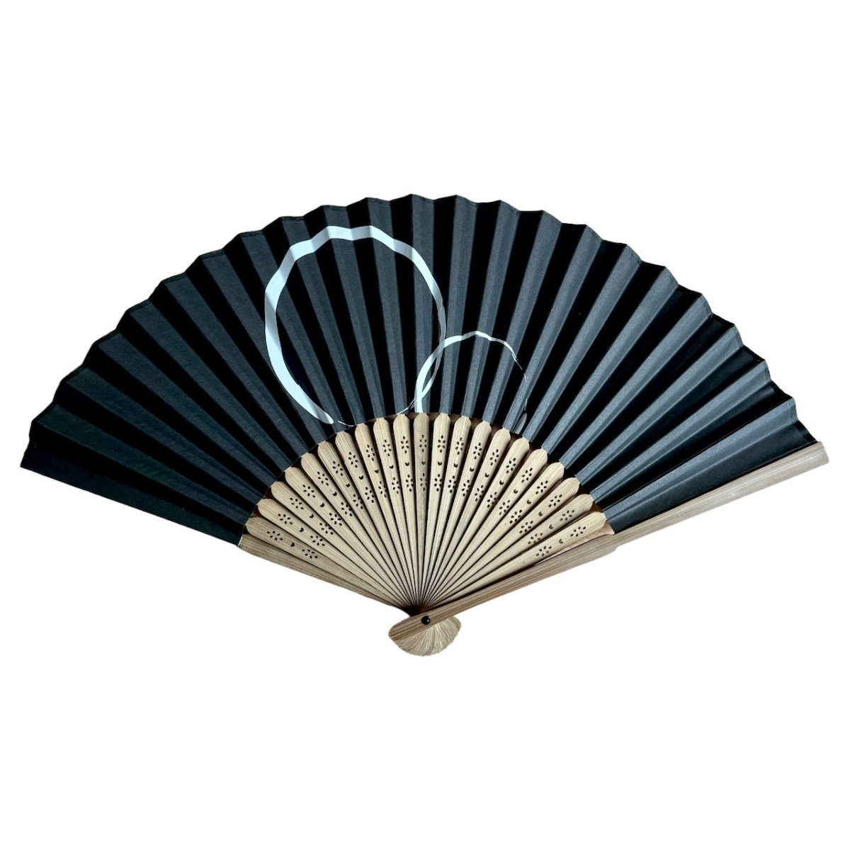 Japanese Sensu Folding Fan Black Circle - Shimazakura – shimazakura